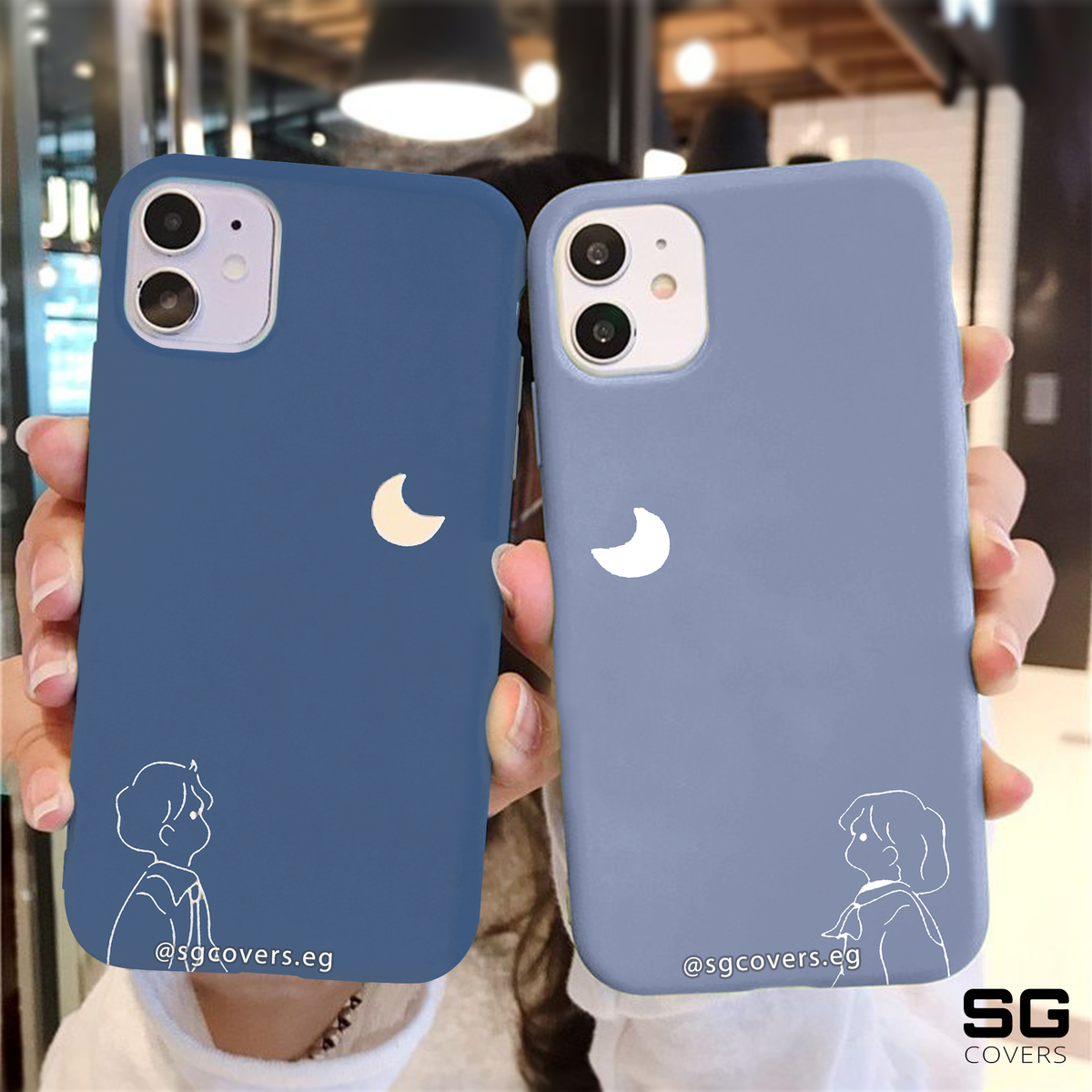 Look at the moon Couples Phone Cover – SG Covers