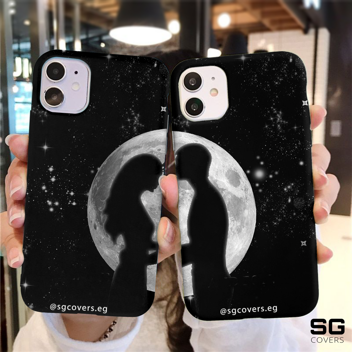 Split Moon Couples Phone Covers – SG Covers